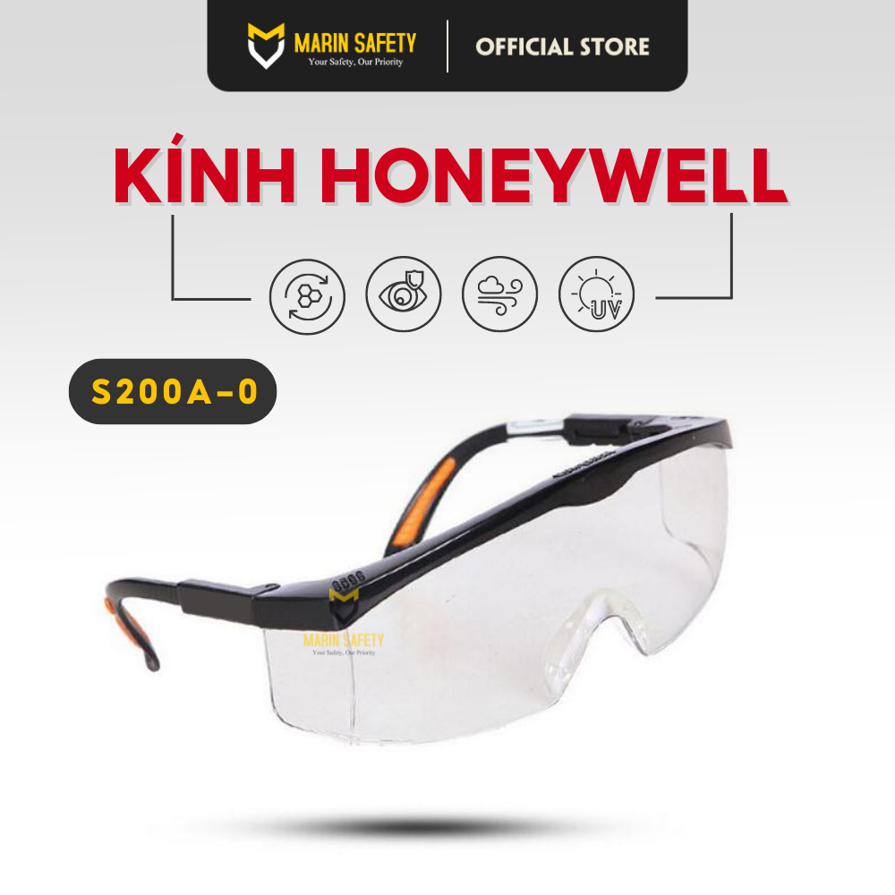 Kính bảo hộ Honeywell S200A-0 màu trắng - Bảo Hộ Marin Safety